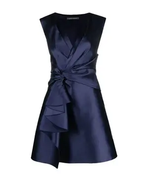 Alberta Ferretti Sleeveless Pinched-waist Dress - Blue