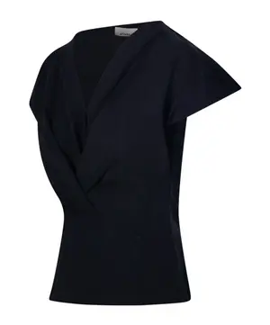 Isabel Marant Étoile Nadrine Draped V-neck Top - Black