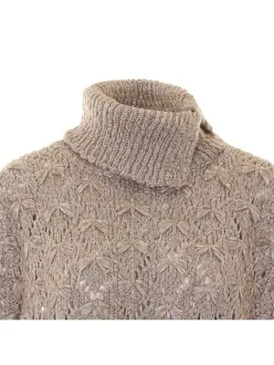 Fabiana Filippi High Neck Knitted Cape - Gray
