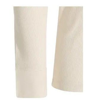 LEMAIRE Ribbed Henley Long Sleeved Top - Enoki