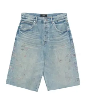 PURPLE BRAND Denim Shorts With Belt Loops - Gray