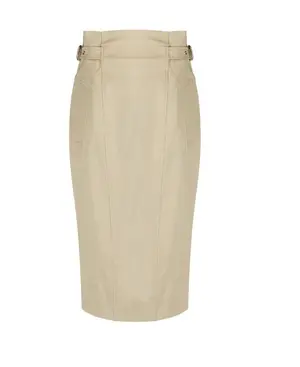 Alberta Ferretti Buckled Strap Pencil Skirt