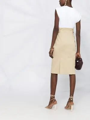 Alberta Ferretti Buckled Strap Pencil Skirt