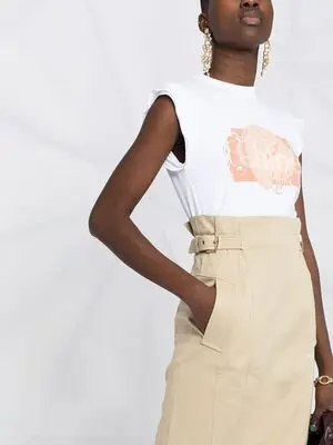 Alberta Ferretti Buckled Strap Pencil Skirt