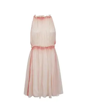 Alberta Ferretti Ruffled-halterneck Silk Dress