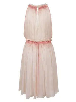 Alberta Ferretti Ruffled-halterneck Silk Dress