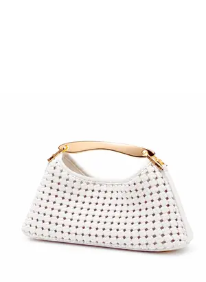 ELLEME Mini Boomerang Woven Leather Bag - White