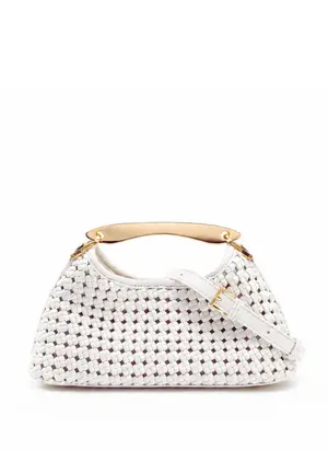 ELLEME Mini Boomerang Woven Leather Bag - White