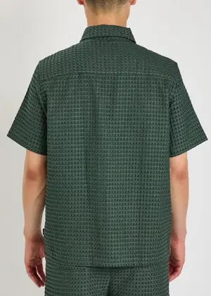 LES DEUX Checked Seersucker Shirt