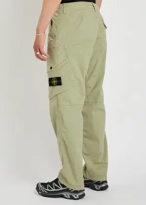 Stone Island Logo-appliquéd Stretch-cotton Cargo Trousers