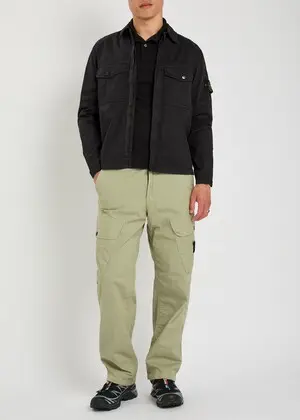 Stone Island Logo-appliquéd Stretch-cotton Cargo Trousers