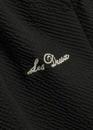 LES DEUX Seersucker Swim Shorts With Embroidered Logo