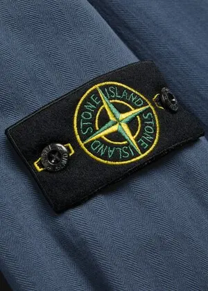 Stone Island Logo-appliquéd Herringbone Cotton Jacket