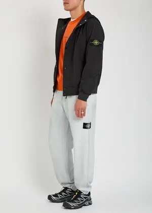 Stone Island Logo-appliquéd Water-resistant Hooded Soft Shell Jacket