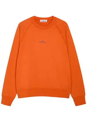 Stone Island Printed Cotton Sweatshirt - Orange