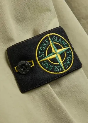 Stone Island Logo-appliquéd Stretch-cotton Overshirt - Green Light