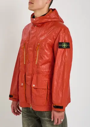 Stone Island Slick Hooded Nylon-tela Jacket