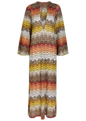 Missoni Zigzag Metallic-knit Maxi Cover-up Dress - Black