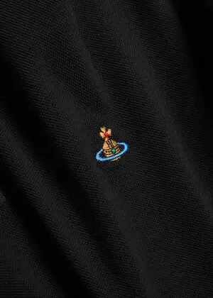 VIVIENNE WESTWOOD Logo-embroidered Piqué Cotton Polo Shirt - Black