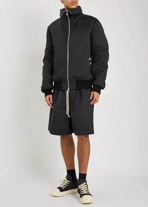 Rick Owens Nylon And Cotton-blend Poplin Shorts - Black