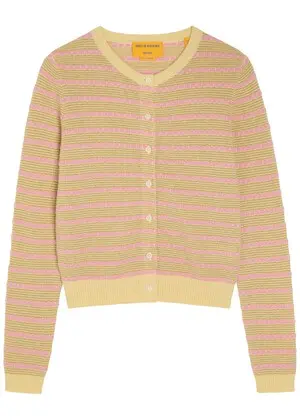 Guest In Residence Pebble Jane Striped Cashmere Cardigan - Yellow