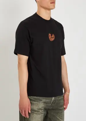 Stone Island Logo-print Cotton T-shirt - Black
