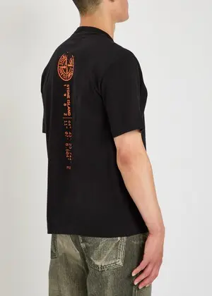 Stone Island Logo-print Cotton T-shirt - Black