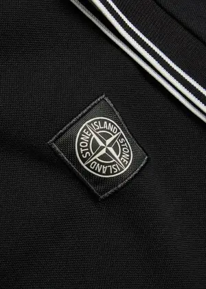Stone Island Logo-appliquéd Piqué Cotton Polo Shirt - Black