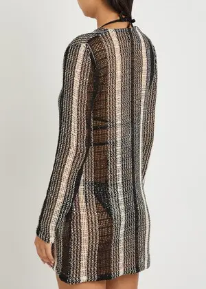 Missoni Striped Open-knit Cover-up Mini Beach Dress