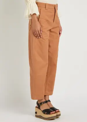 Chloé Barrel-leg Canvas Trousers