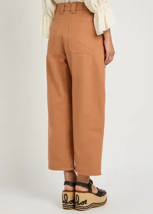 Chloé Barrel-leg Canvas Trousers