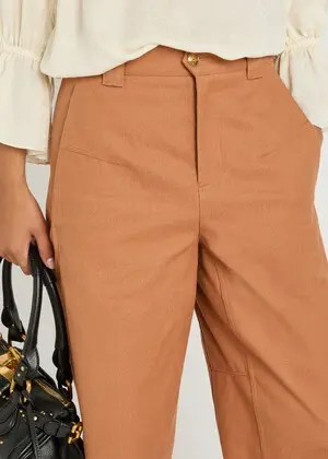 Chloé Barrel-leg Canvas Trousers