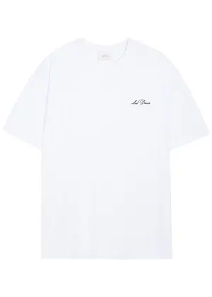 LES DEUX Logo-embroidered Cotton T-shirt