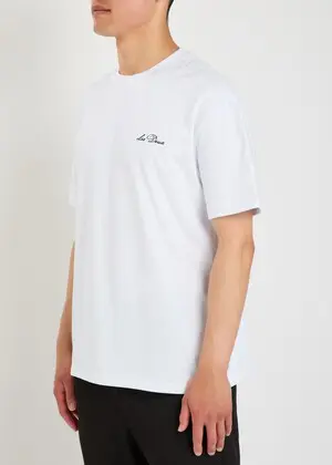 LES DEUX Logo-embroidered Cotton T-shirt