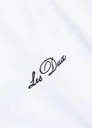 LES DEUX Logo-embroidered Cotton T-shirt