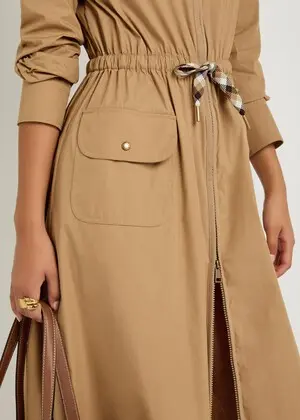 Moncler Drawstring Poplin Midi Shirt Dress