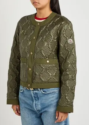 Moncler Libellule Quilted Geometric Nylon Jacket