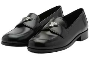 Prada Bushed Leather Loafers