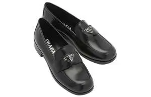 Prada Bushed Leather Loafers