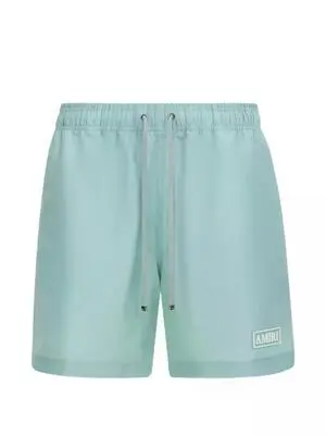Amiri AMIRI Logo Patch Drawstring Swim Trunks Blue