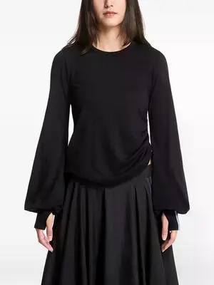 Y3 Cinched Drape Long-sleeve Top