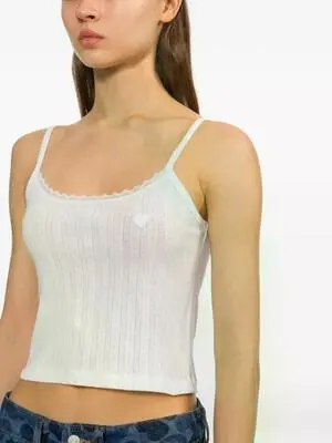 AAPE BY *A BATHING APE Lace-trim Ribbed Camisole - White