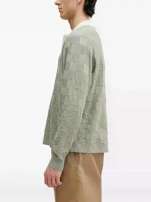 Filling Pieces Checkerboard Knit Long-sleeve Sweatshirt