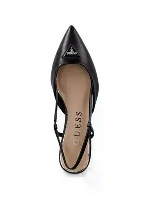 Guess Logo Plaque Slingback Pumps - Black