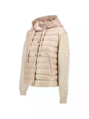 Herno Quilted Jacket With Cable-knit Sleeves - Neutrals