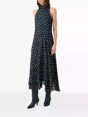 Akris Polka Dot Mock Neck Sleeveless Dress