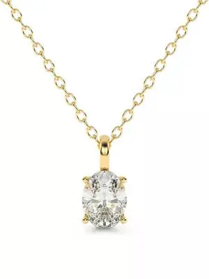 DIAMOND ESSENTIALS 14k Yellow Oval-cut Diamond Pendant Necklace - Gold