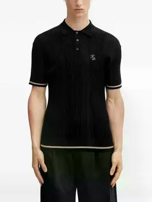 Filling Pieces Ribbed-knit Logo-embroidered Polo Shirt