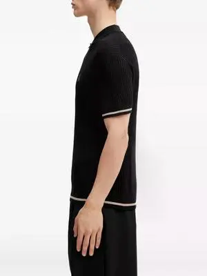 Filling Pieces Ribbed-knit Logo-embroidered Polo Shirt