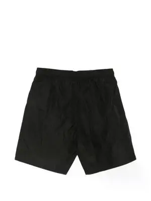 Emporio Armani Logo Embroidered Drawstring Swim Shorts - Black